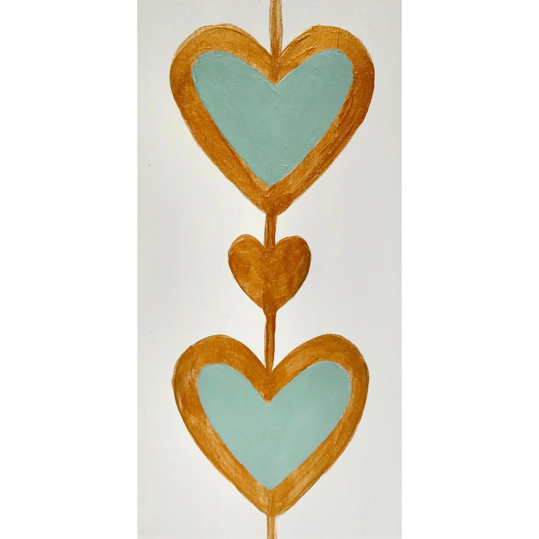 Heart Art Original, Heartstrings XV, 4 X 8, Modern Heart Painting ...