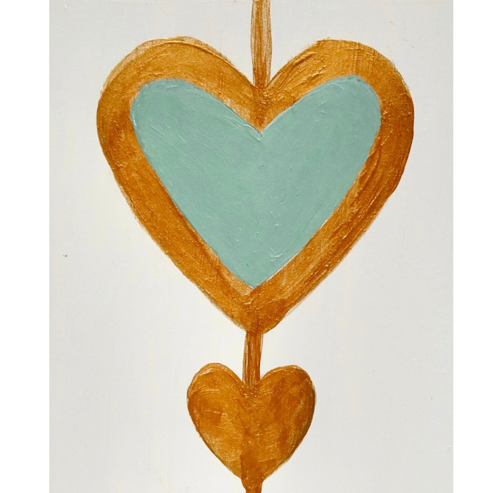 Heart Art Original, Heartstrings XV, 4 X 8, Modern Heart Painting ...