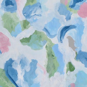 Preppy Abstract Art for Samsung Frame TV, Blue Green Pink and White ...