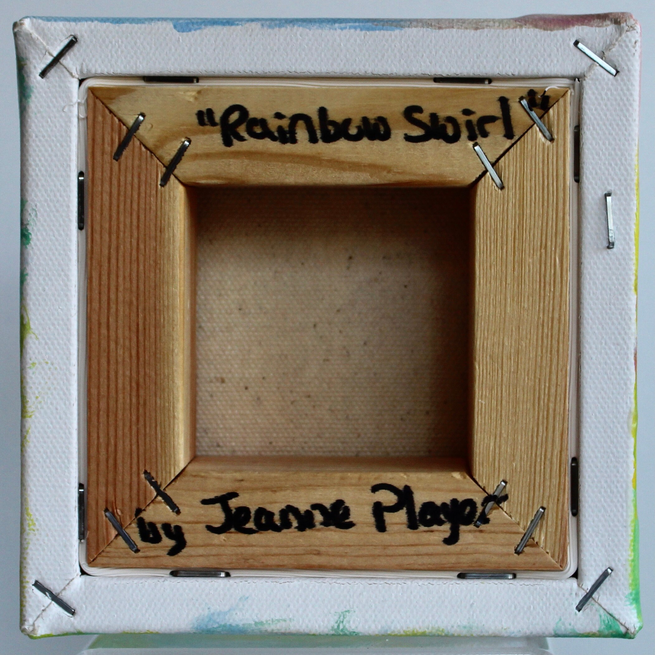 Preppy Abstract Art, Rainbow Swirl, 5 X 5, Colorful Painting, Preppy ...