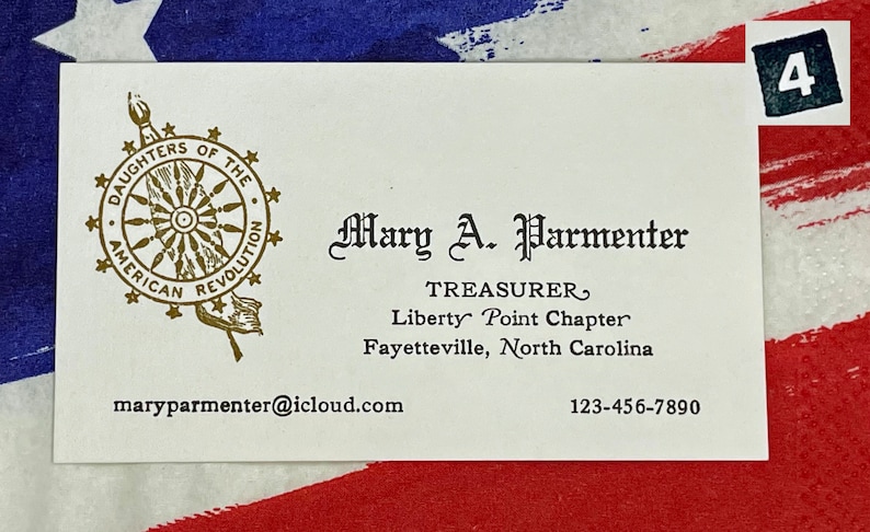 Daughters of the American Revolution DAR Business Cards - Etsy