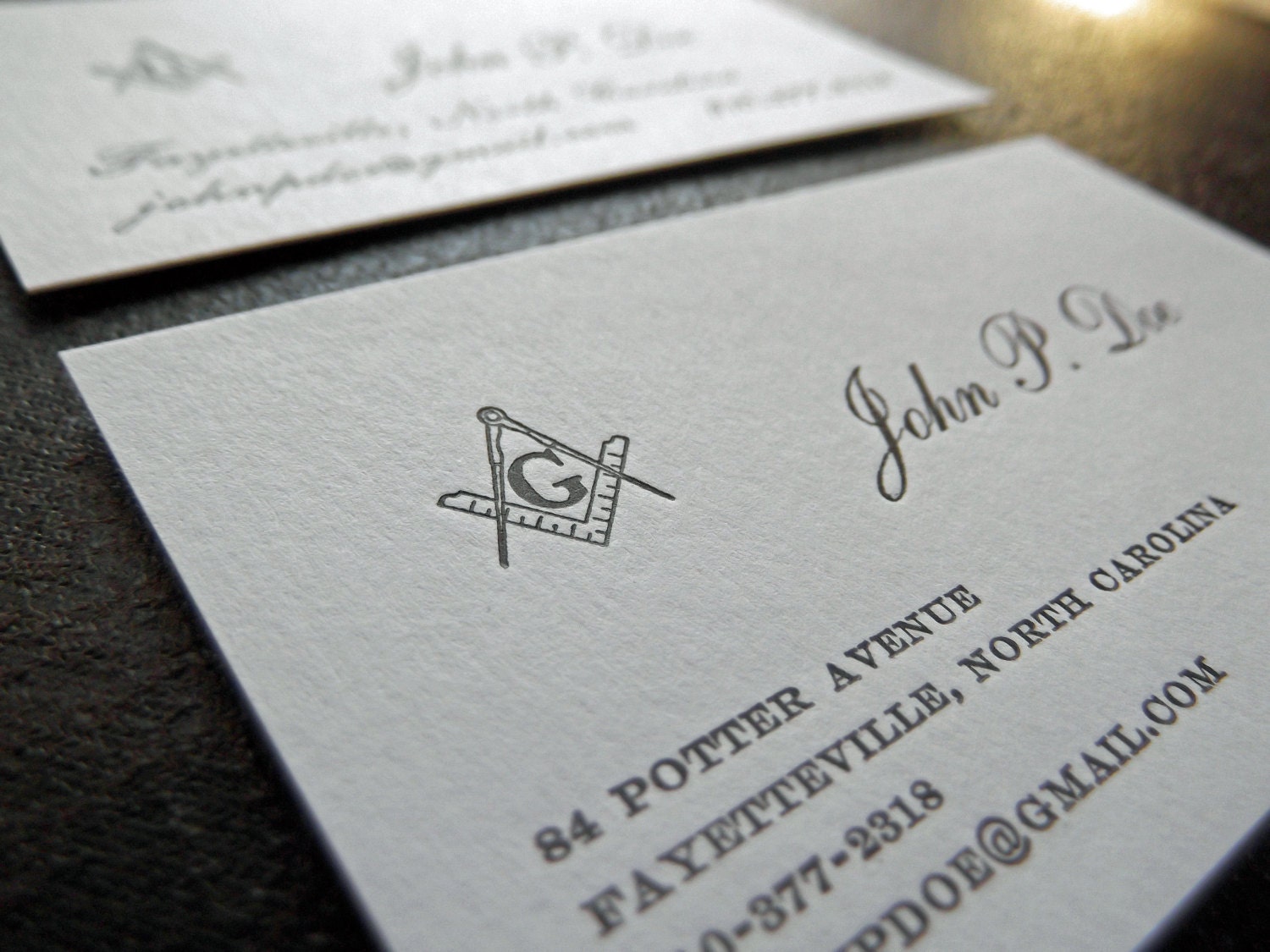 Masonic Calling Cards 100 Count (letterpress-100% Cotton) - Etsy