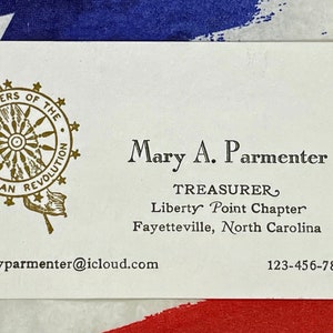 Daughters of the American Revolution DAR Business Cards - Etsy