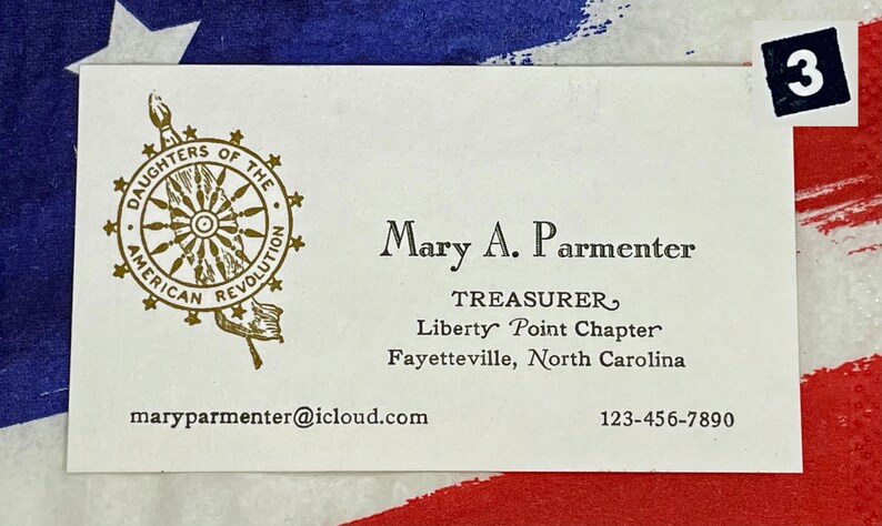 Daughters of the American Revolution DAR Business Cards - Etsy
