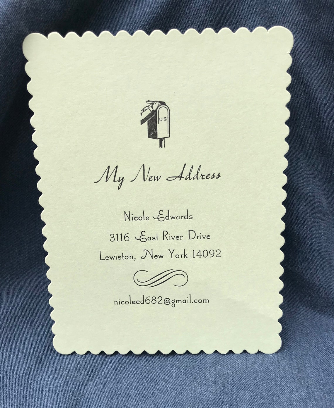 Letterpress Change of Address Card With Personalized Envelope (set of ...