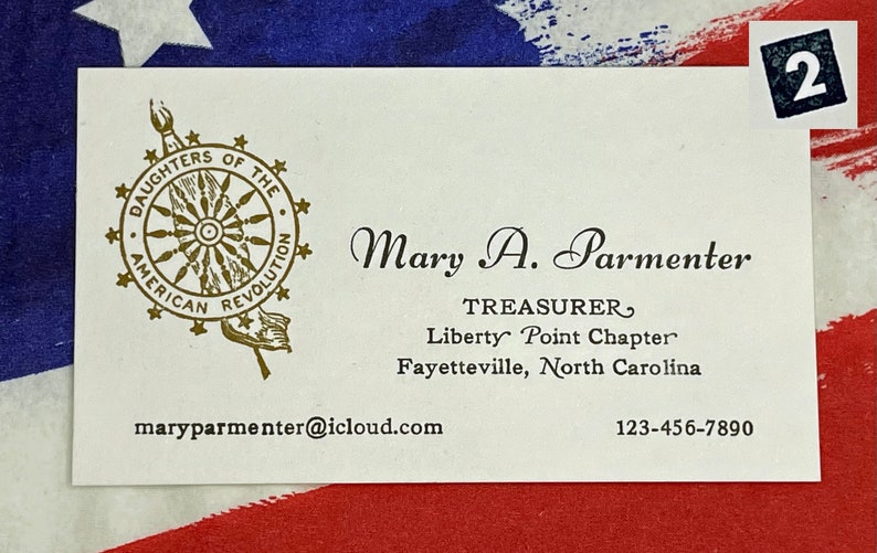 Daughters of the American Revolution DAR Business Cards - Etsy
