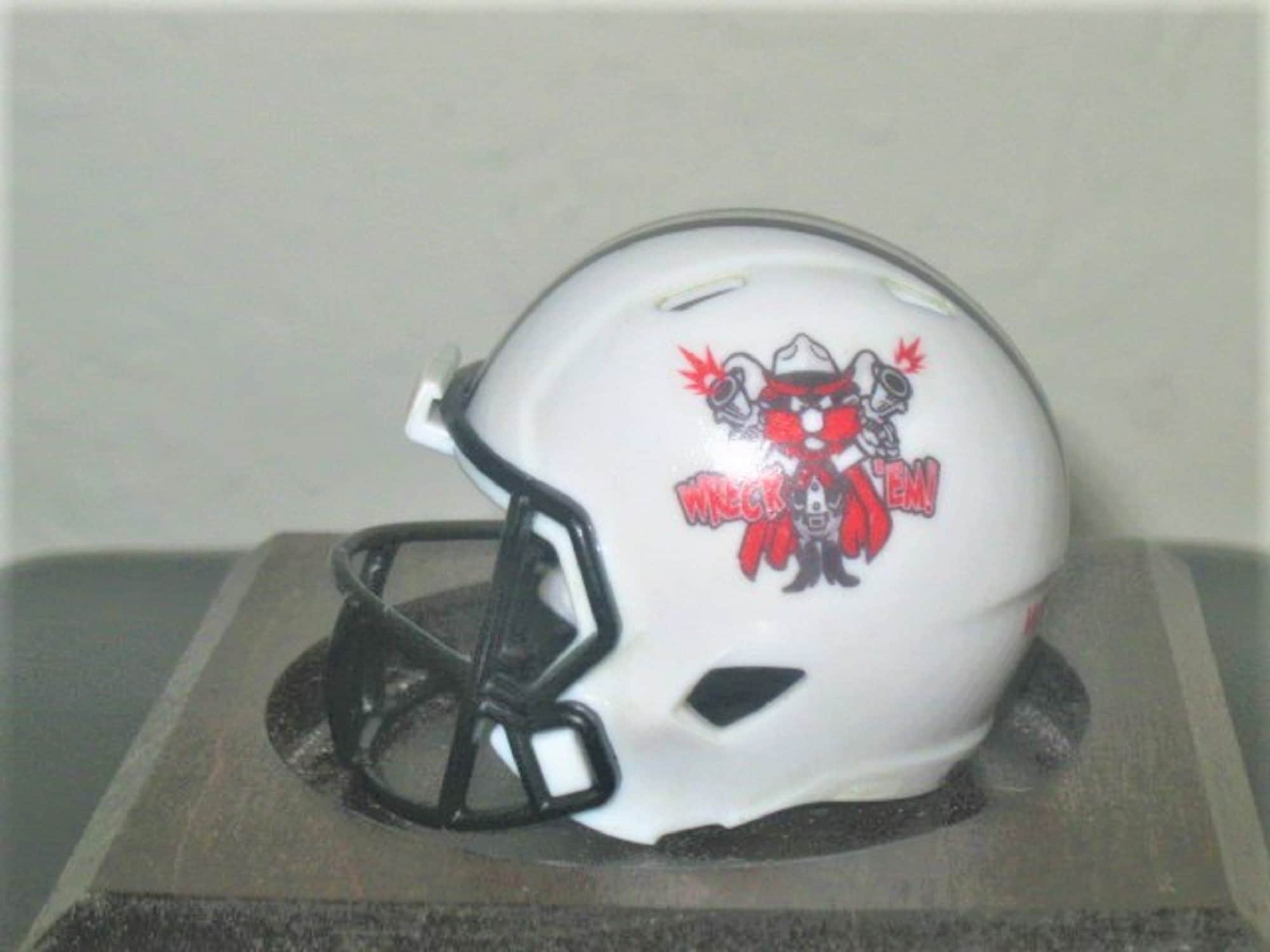 School Big12 Helmet Red Raiders Custom Helmet Pocket Pro Red Retro ...