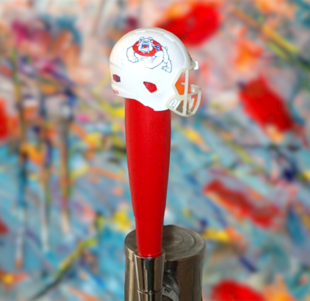 College Beer Tap Handle Kegerator Bulldogs Football Brew Ale Red ...