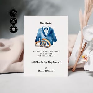 Classic Will You Be Our Ring Bearer Template, Modern Wedding Ring ...
