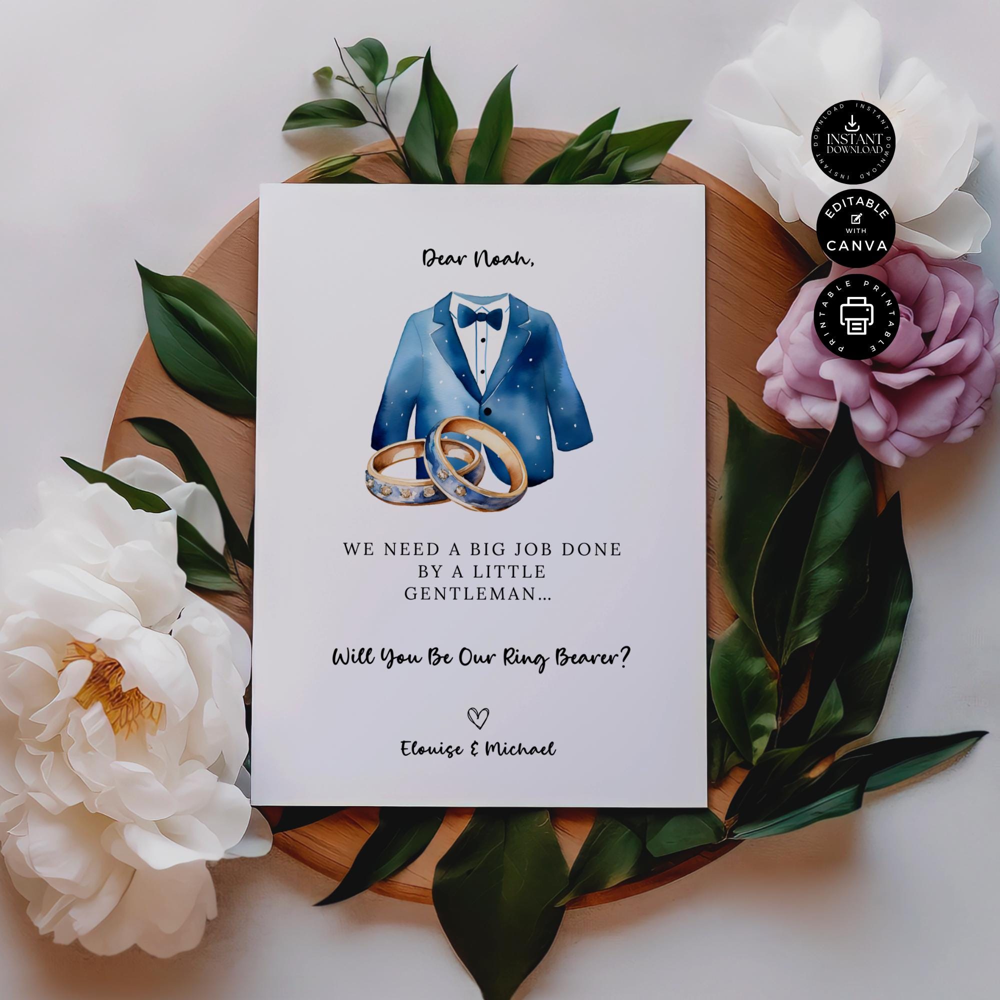 Classic Will You Be Our Ring Bearer Template, Modern Wedding Ring ...