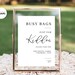Busy Bags Wedding Sign, Modern Wedding Signage, Kids Table, Games ...