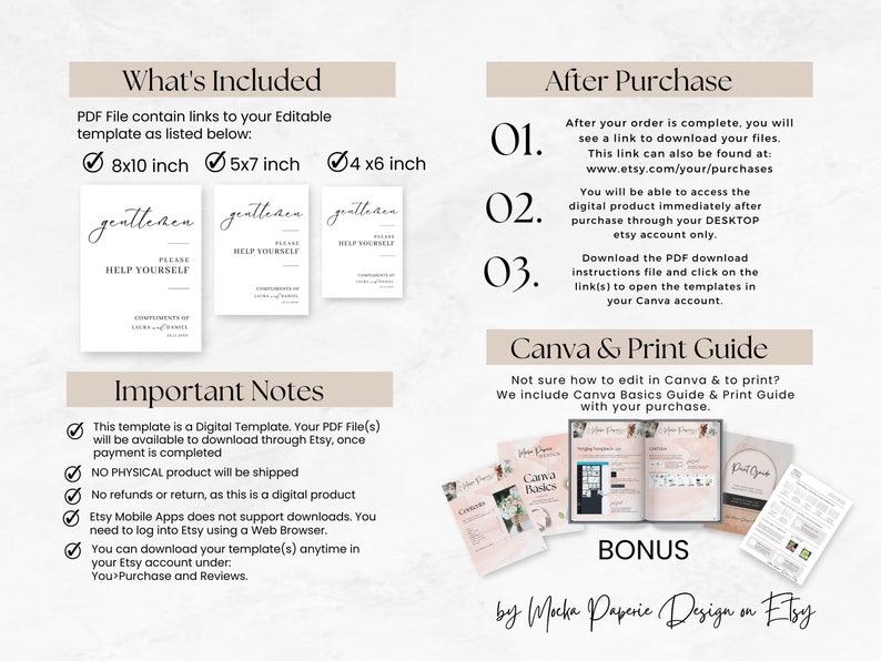 Modern Wedding Gents Room Sign, Bathroom Signage Template ...