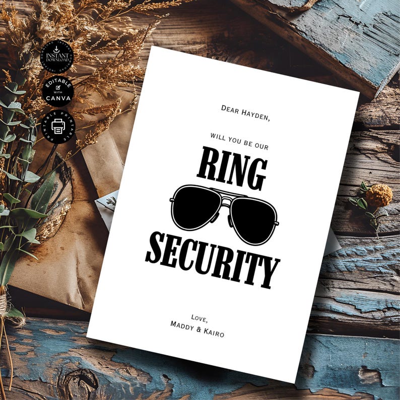Classic Will You Be Our Ring Bearer Template, Modern Wedding Ring ...