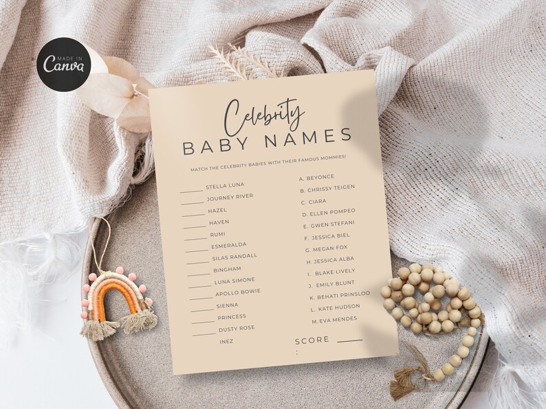 10 Boho Baby Shower Game Bundle, Fun Minimalist Games, Best Printable ...
