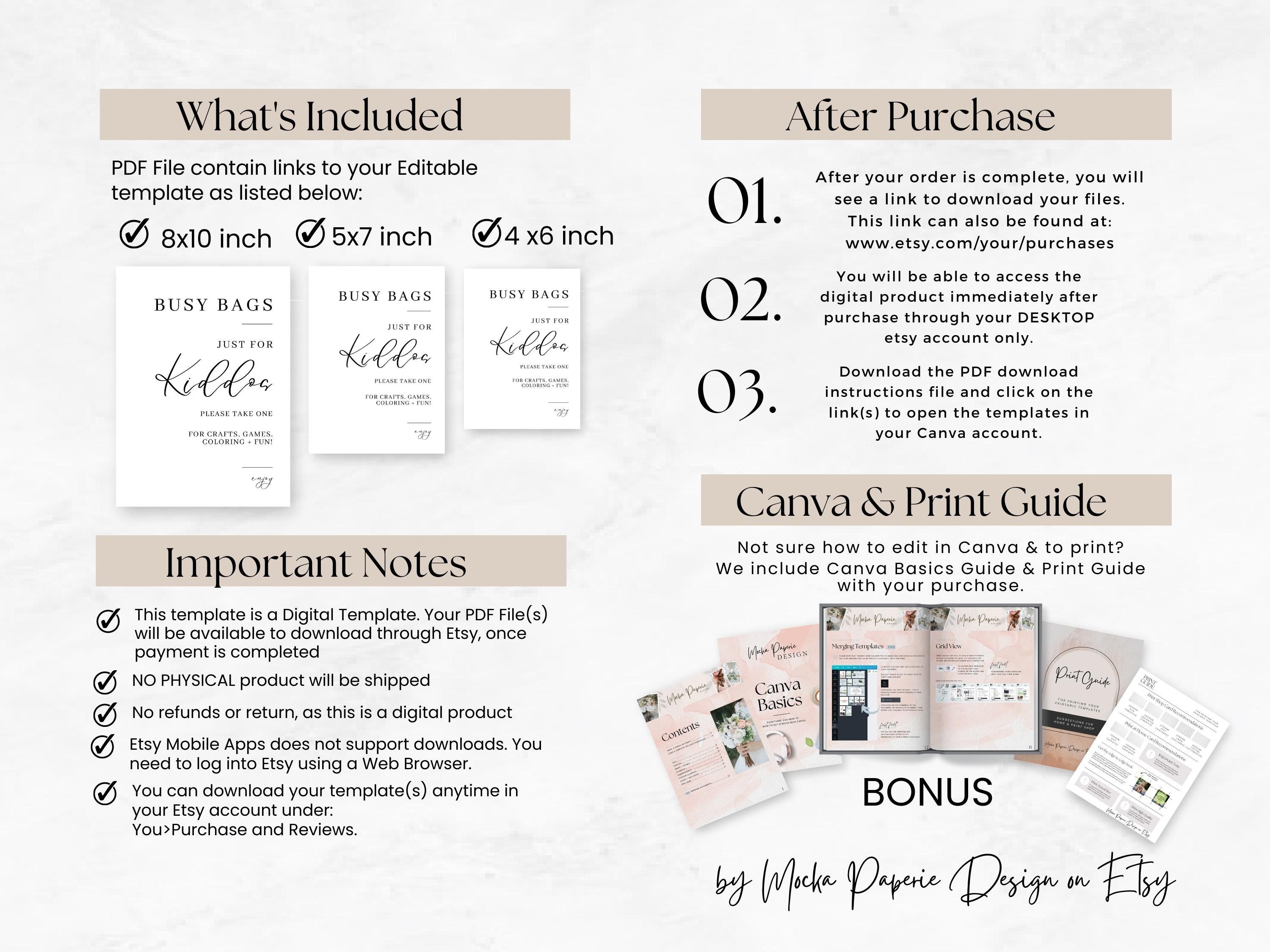 Busy Bags Wedding Sign, Modern Wedding Signage, Kids Table, Games ...