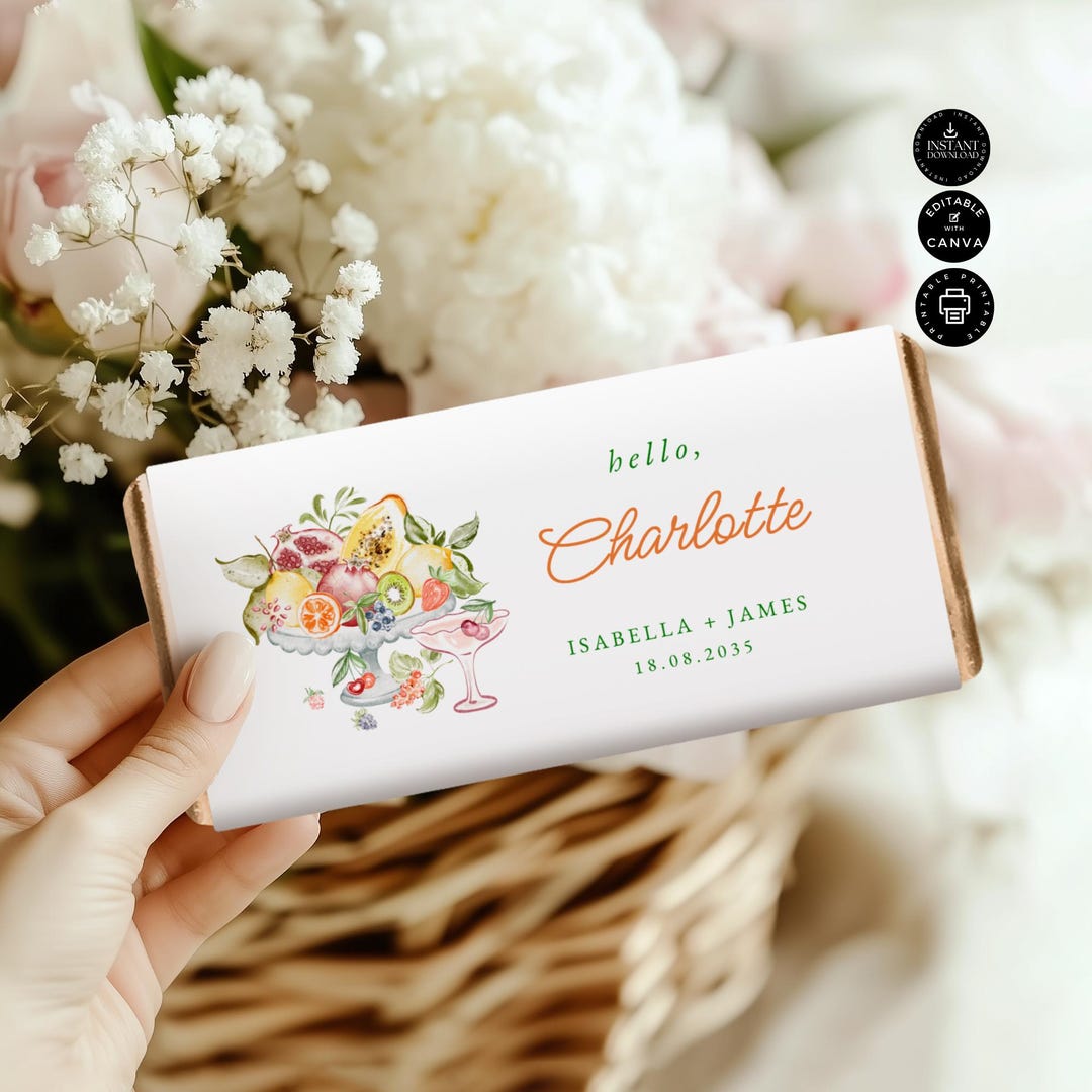 Wedding Chocolate Candy Wrapper Template, Hershey, Aldy Bars, Editable ...