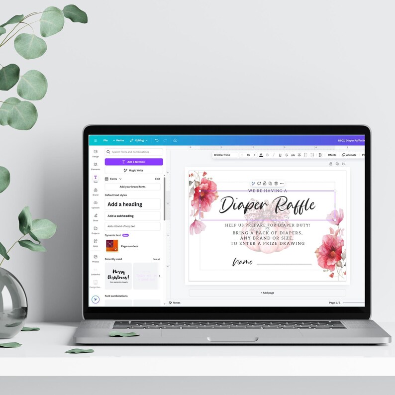 Diaper Raffle Card Template, Baby Shower Party, Hot Pink Pumpkin Animal ...