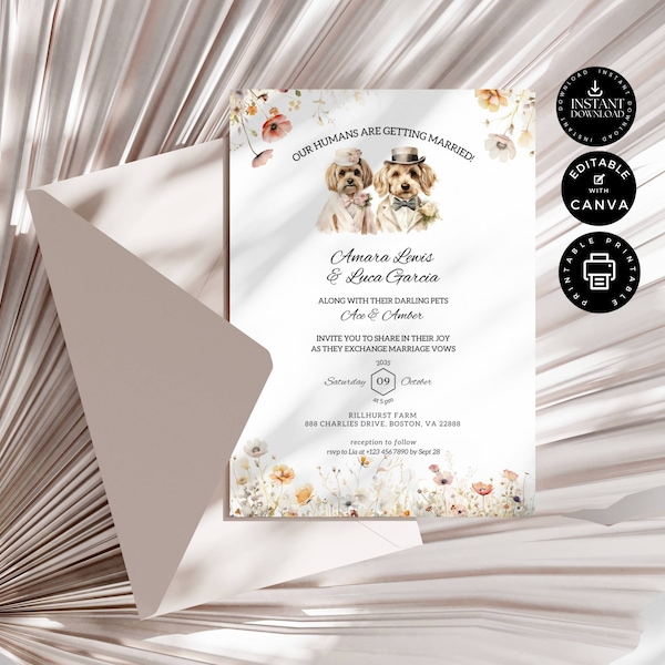 Wedding Invite With Dog - Etsy
