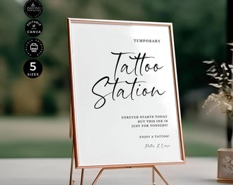 Temporary Tattoo Station Signage - Etsy