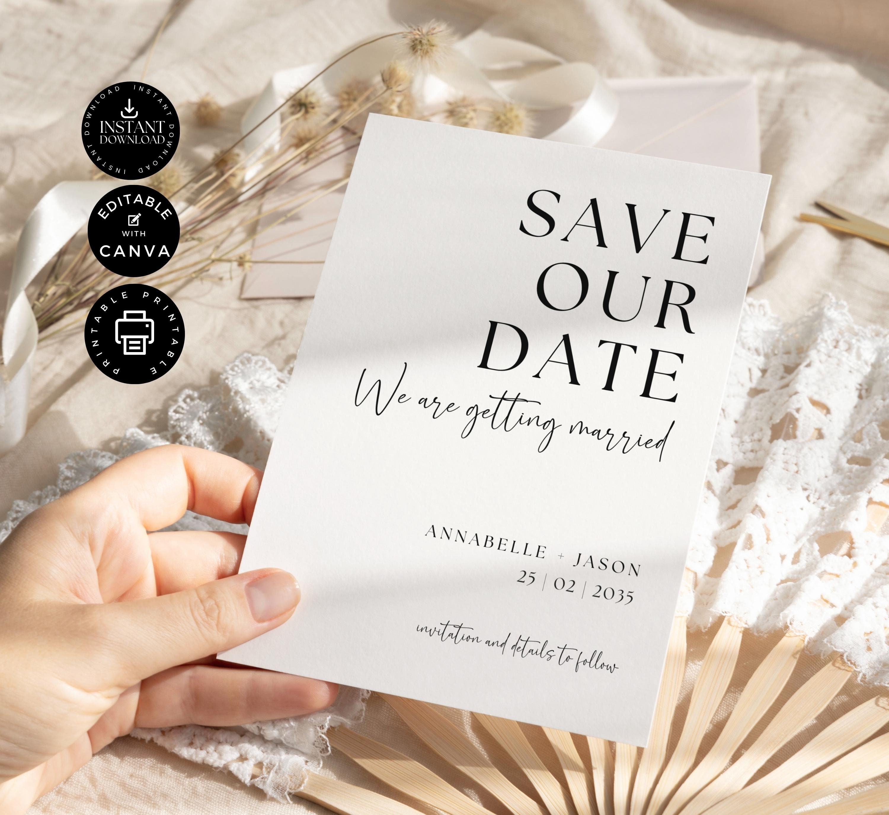 Classic Save the Date Template Minimalist Save Our Date - Etsy