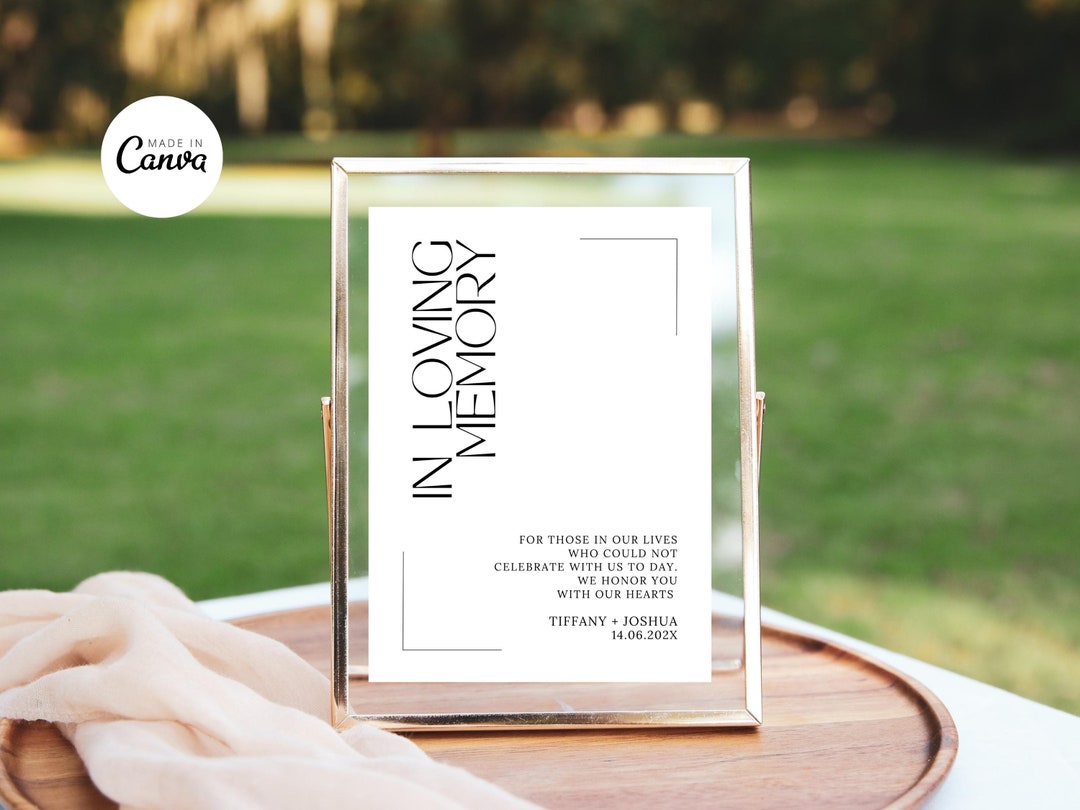 In Loving Memory of Sign Template, Memorial Signage, Forever in Our ...