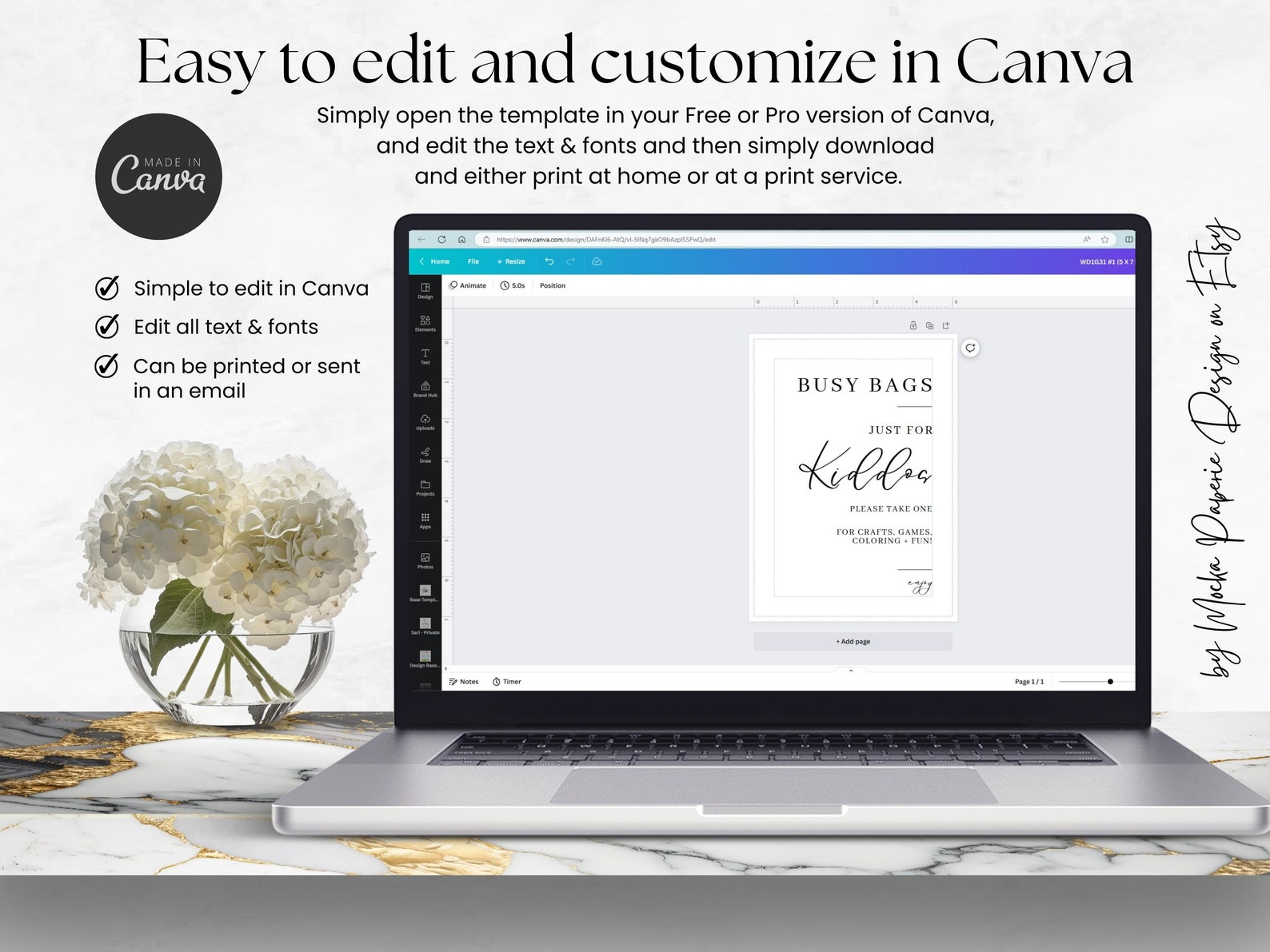 Busy Bags Wedding Sign, Modern Wedding Signage, Kids Table, Games ...