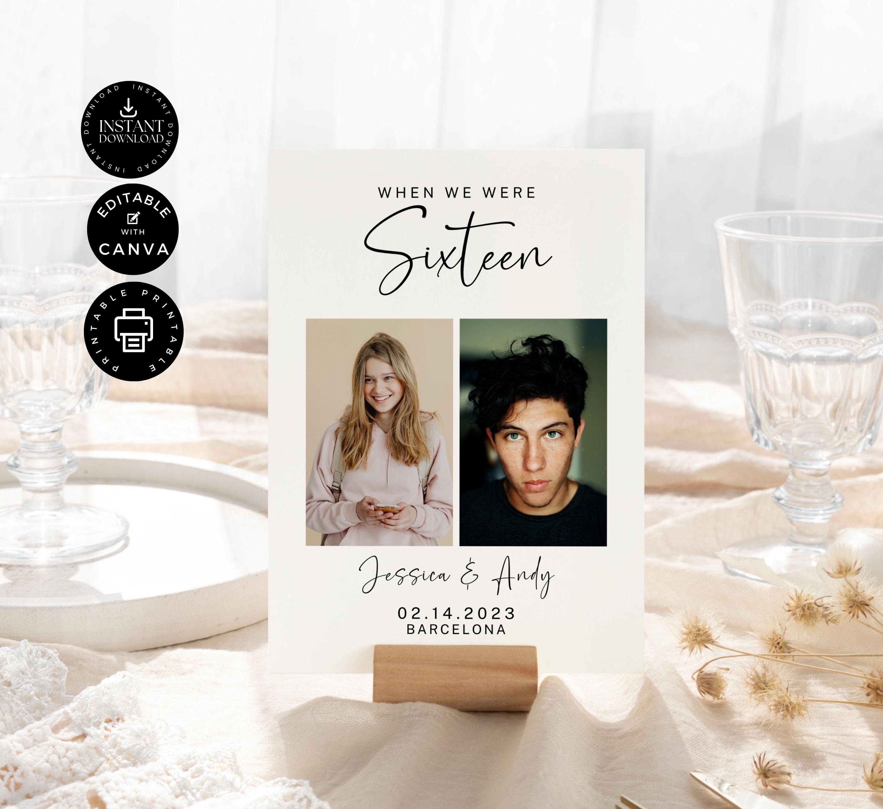 Wedding Table Numbers With Photo Template, Age, When We Were, DIY Table ...