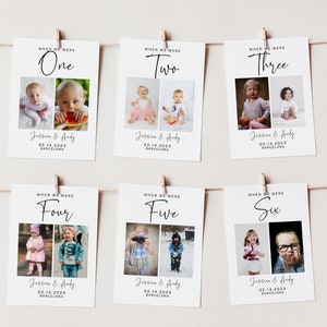 Wedding Table Numbers With Photo Template, Age, When We Were, DIY Table ...