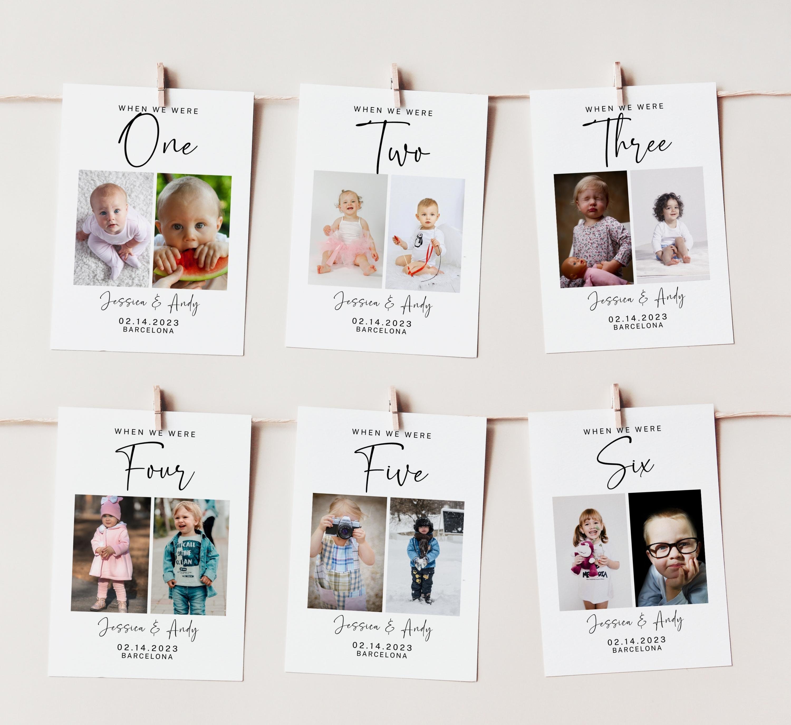 Wedding Table Numbers With Photo Template, Age, When We Were, DIY Table ...