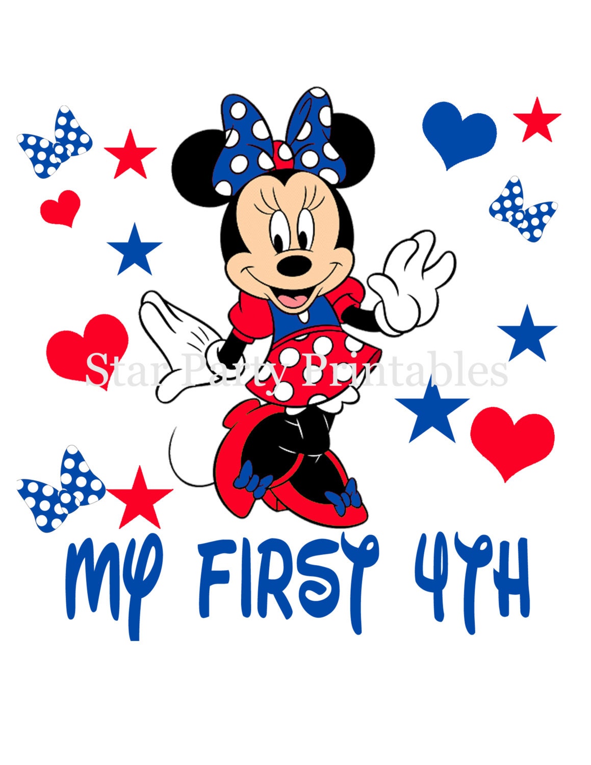 Fourth of July 4th of July Minnie Mouse Digital Image T - Etsy