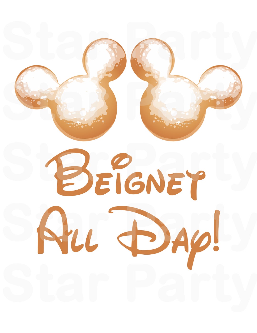 Beignets, Mickey Mouse Digital Image for T Shirt Printable Iron on ...