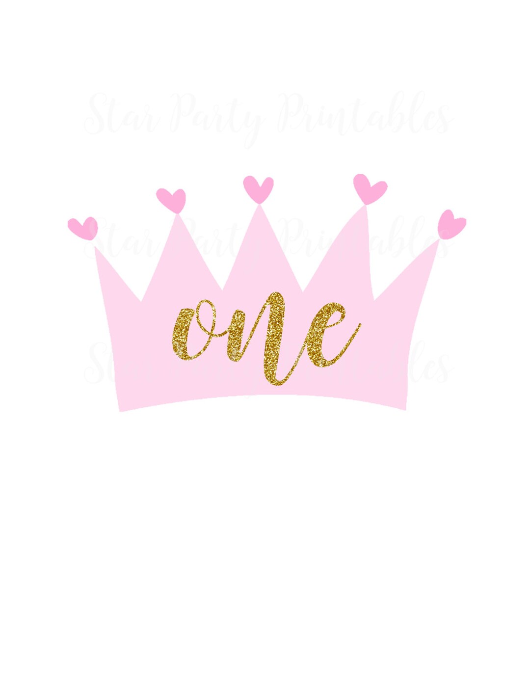 Instant Download, Digital File, 1st Birthday, One, Princess, Crown ...