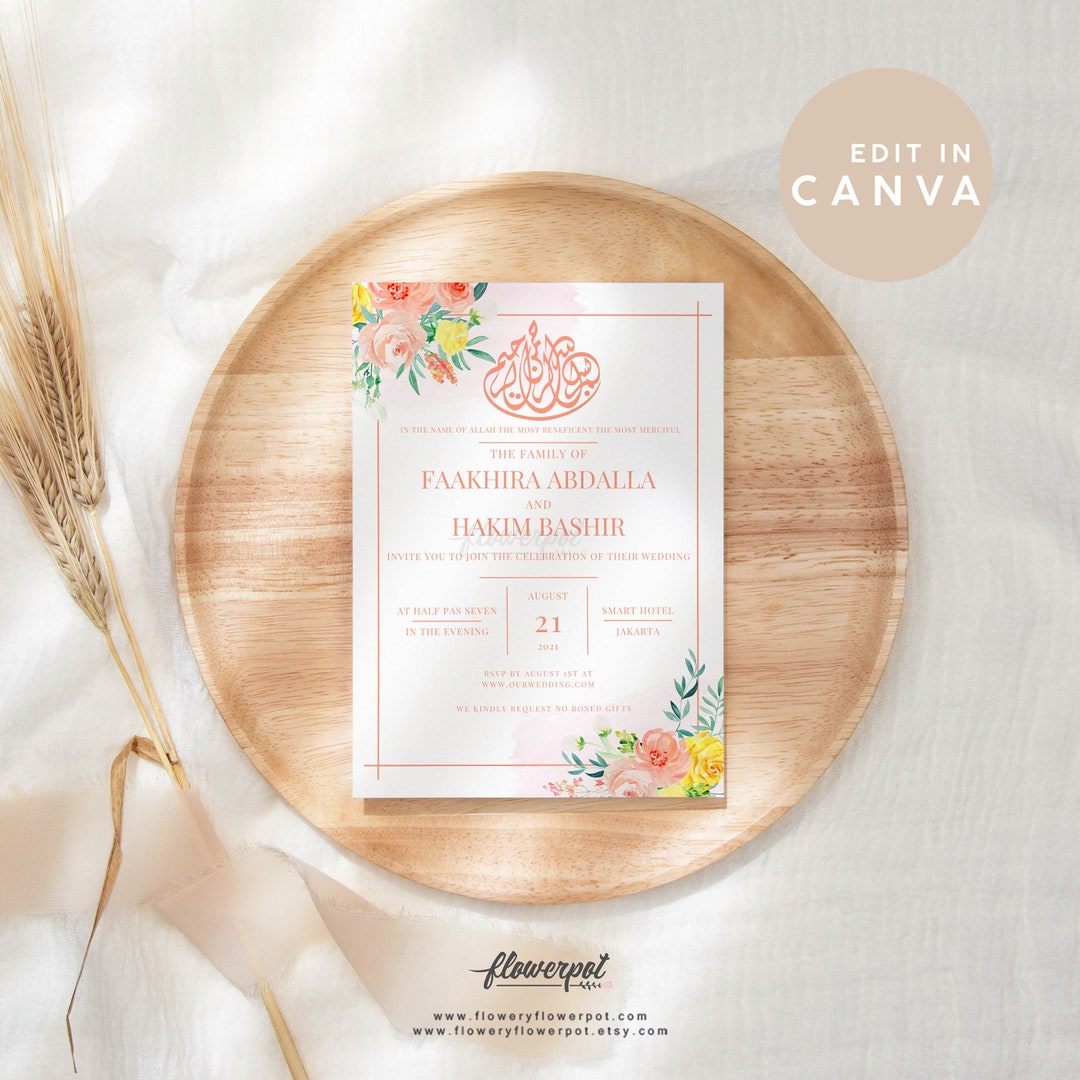 Islamic Save the Date, Muslim Wedding Invitation Template Download ...