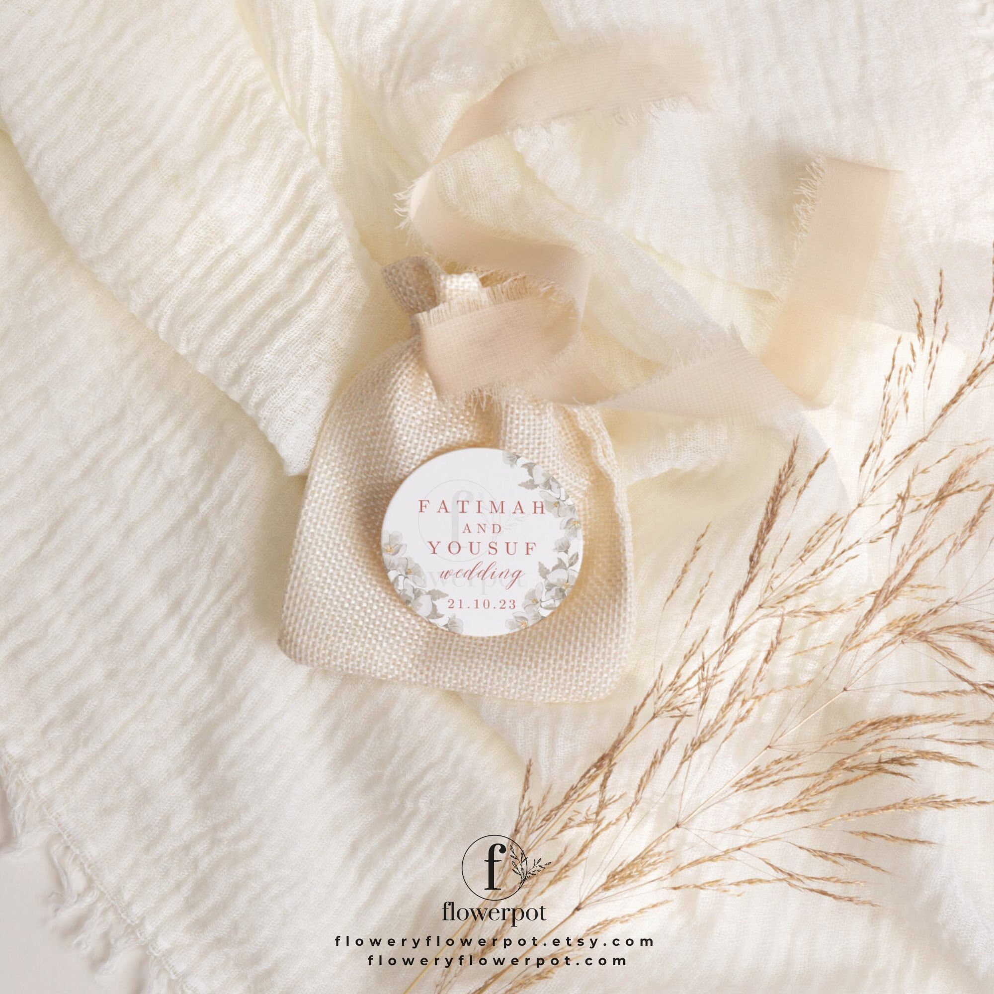 Muslim Wedding Sticker, Nikkah Favor Sticker, Islamic Wedding Favors ...