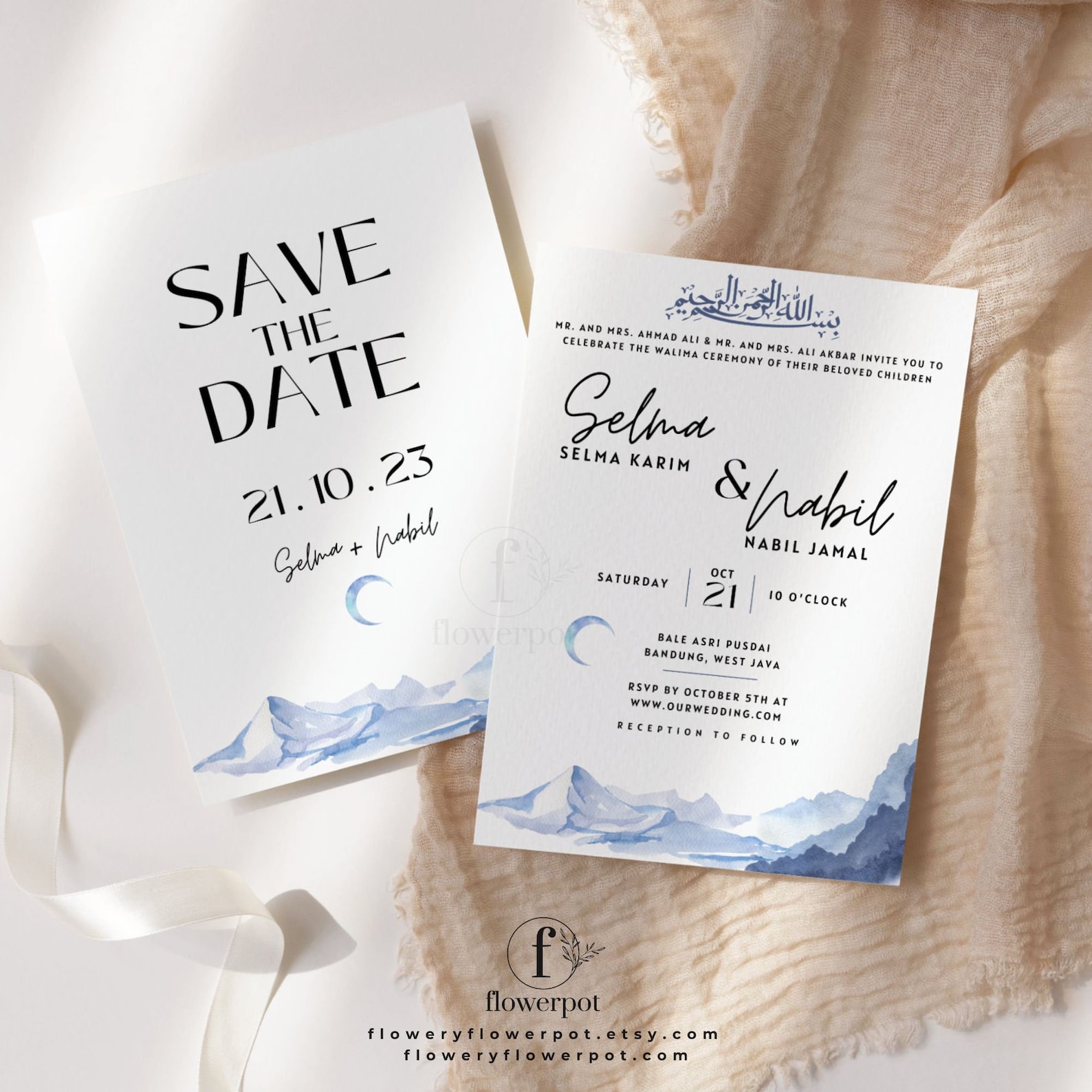 Muslim Digital Wedding Invitation Nikah Winter Wedding - Etsy