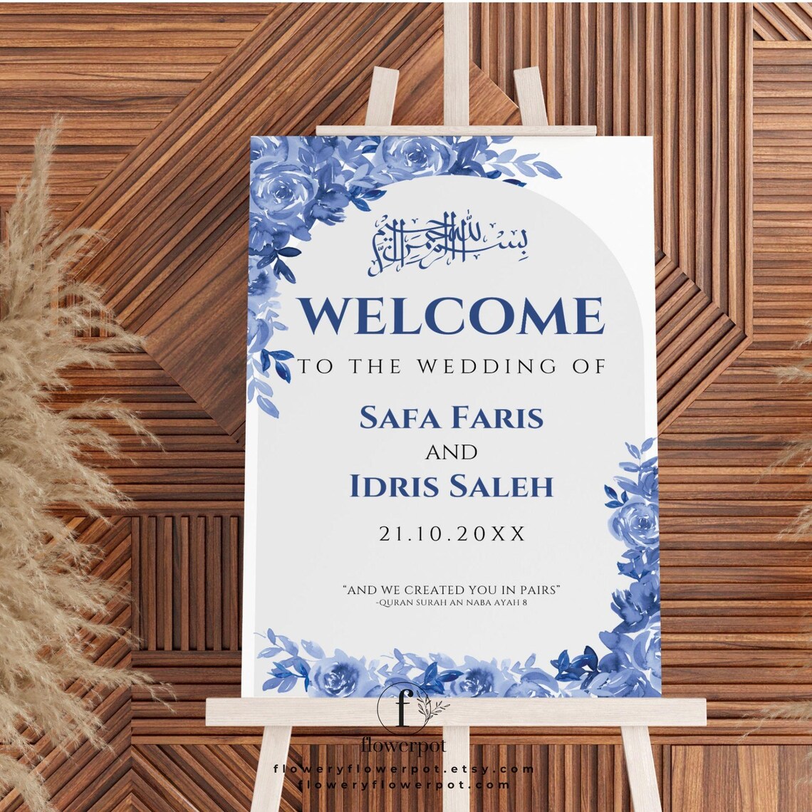 Welcome to Our Wedding Sign Dusty Blue, Walima Wedding Welcome Sign ...