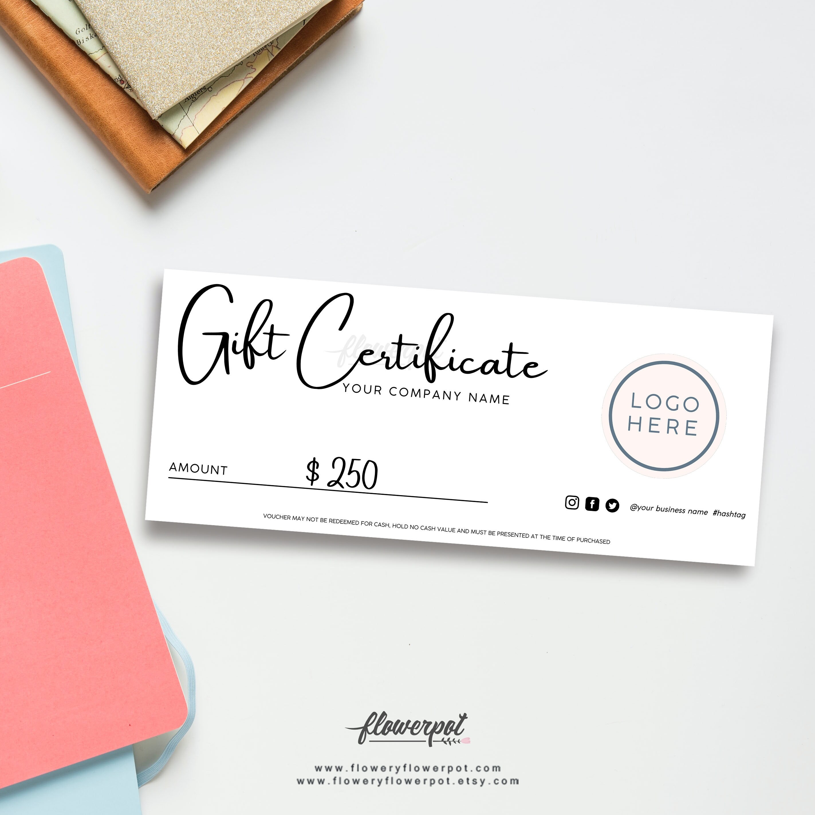 Editable Gift Voucher Coupon, Gift Certificate Template Printable ...