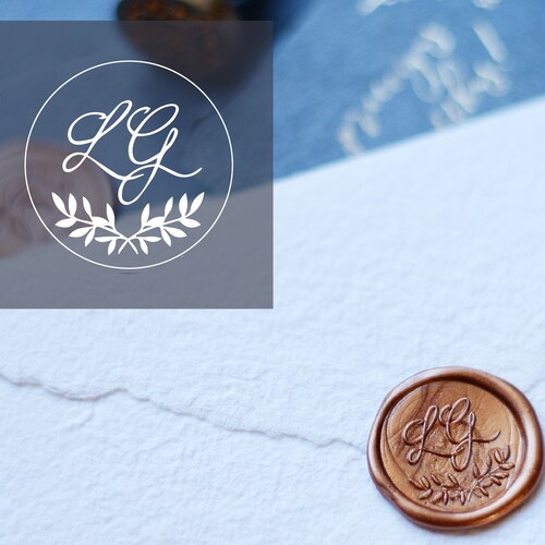 Custom 2 Initials Monogram Wax Seal Stamp Personalized - Etsy