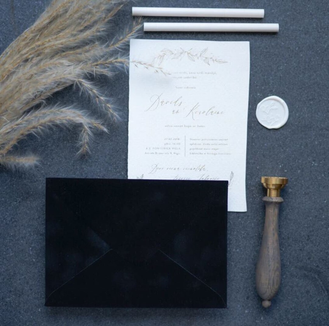 Velvet Envelope / Black Velvet / Wedding Envelope / C6 Size/ 114x162mm ...