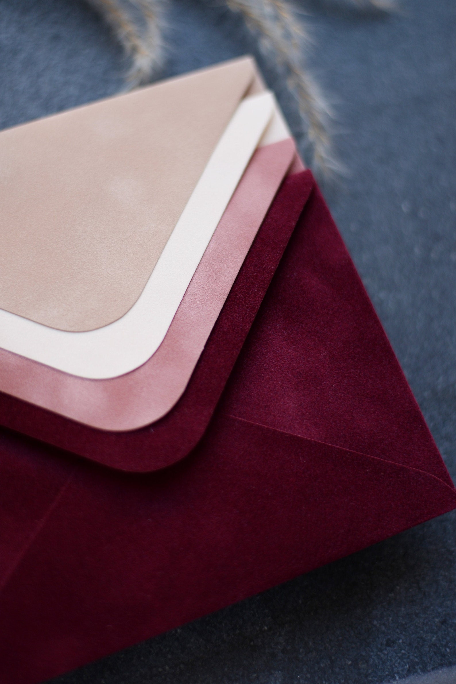 Shades of Pink Velvet Envelopes: Sample Pack of 3 / Wedding | Etsy