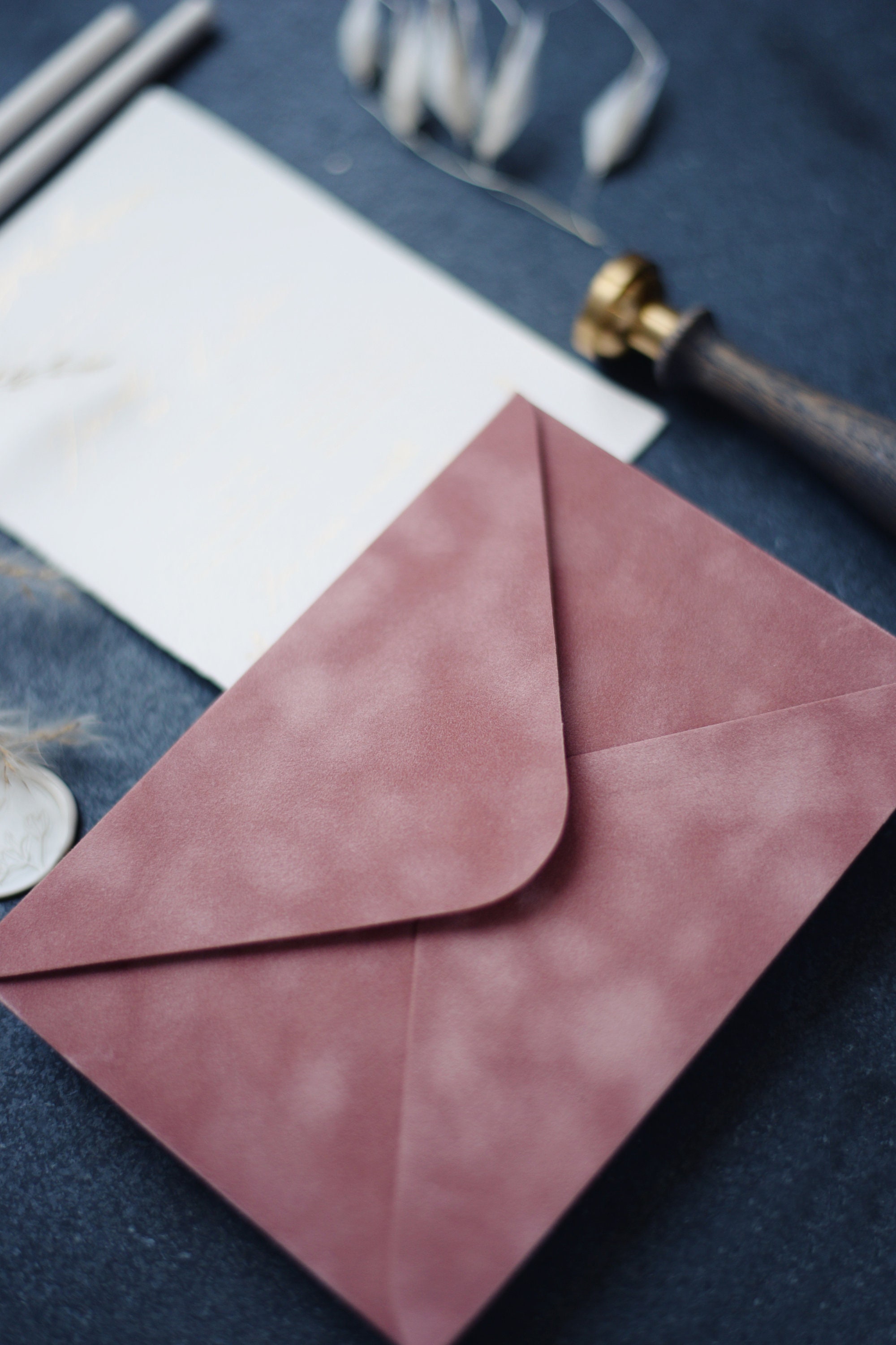 Old Rose Velvet Envelope C6 / Wedding Envelope / Gift Wrapping - Etsy