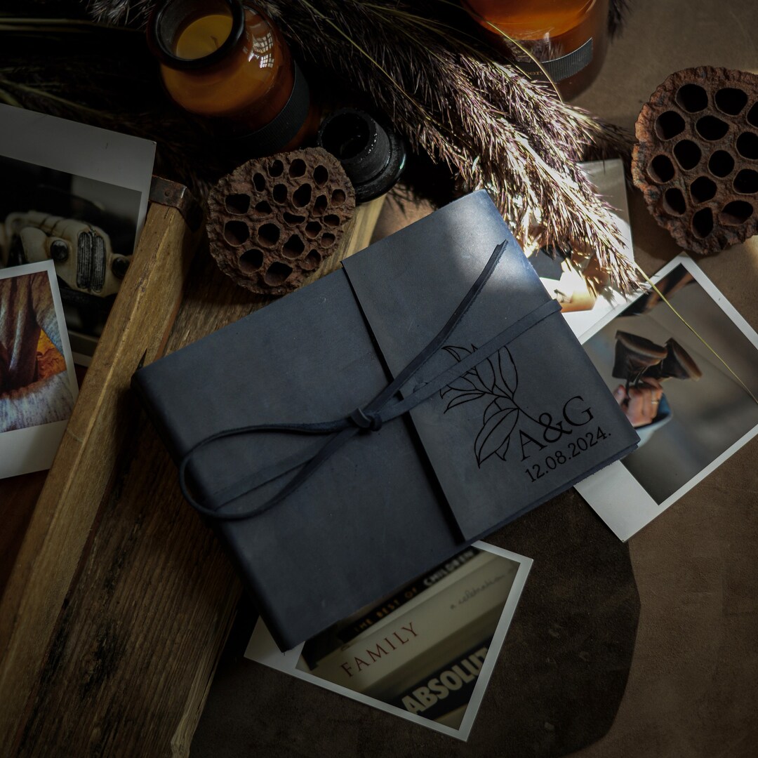 Customized Photo Album in Rustic Leather Covers With Laser Engravement ...