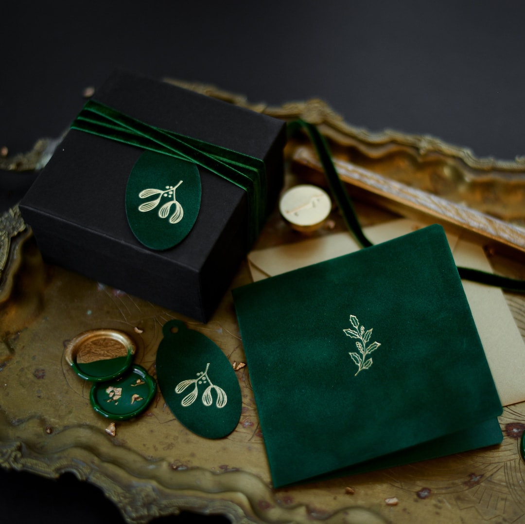 Luxurious Christmas Greeting Card / Velvet Card / Elegant Christmas ...