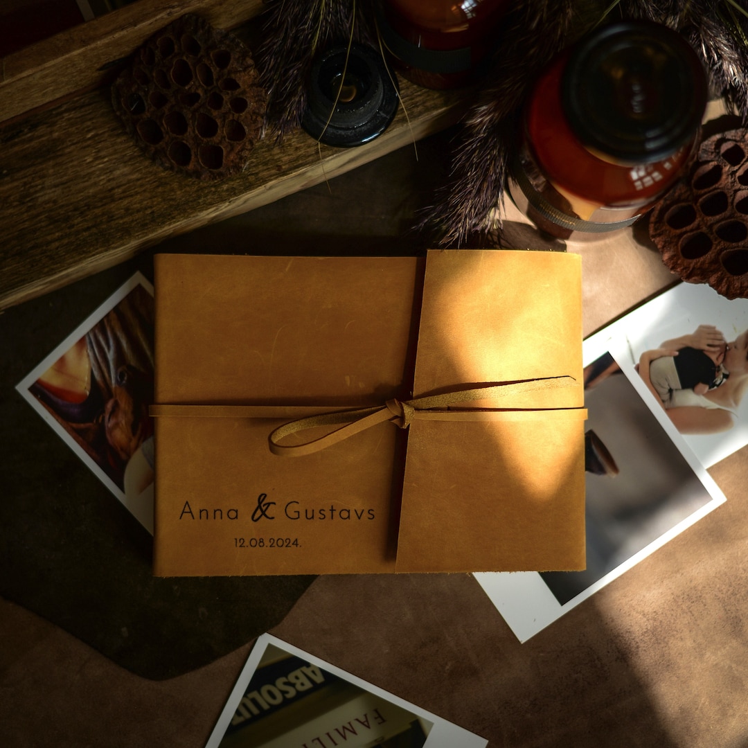 Customized Photo Album in Rustic Leather Covers With Laser Engravement ...