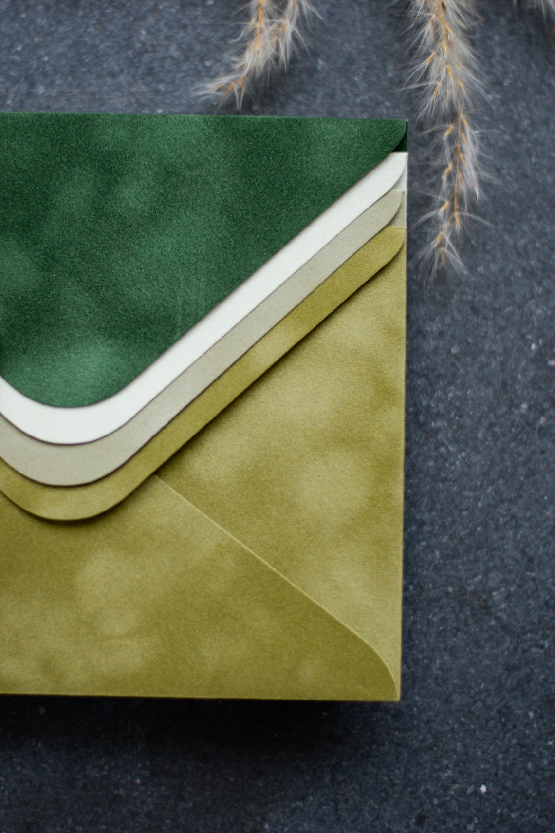 Green Velvet envelopes: Sample Pack of 4 / C6 / wedding | Etsy