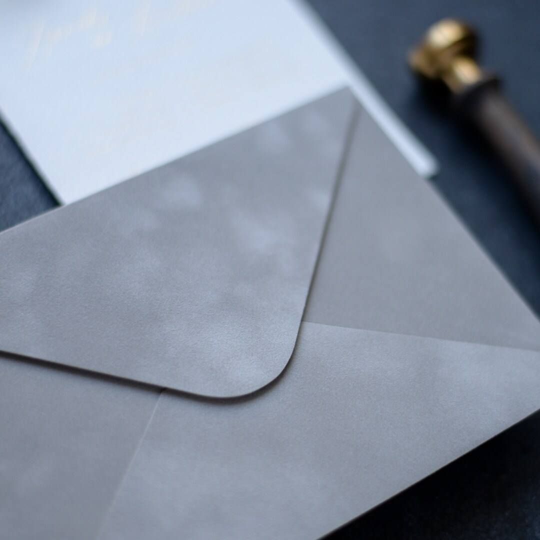 Elegant Steel Grey Velvet Envelope: C6 or 5.3x7.4 In - Etsy