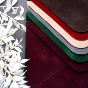 Velvet Envelope / Royal Red Velvet / Wedding Envelope / C6 Size ...