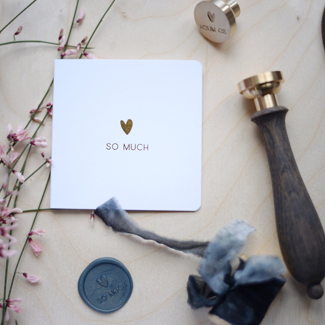 Romantic Love Card, Gold Foil Heart Emboss (3.14x3.14 In) - Etsy