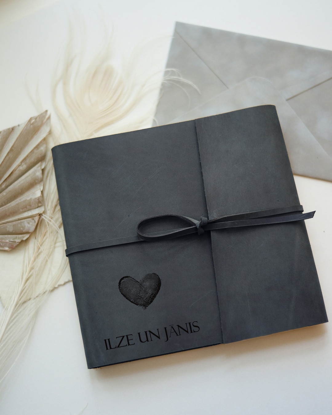 Customized Guest Book in Rustic Leather Covers // Customized Wedding ...