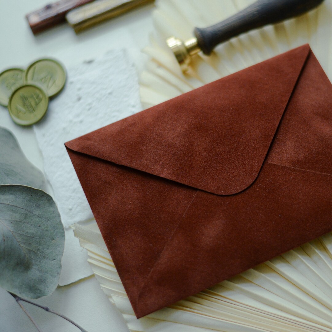 Velvet Envelope Chestnut/wedding Envelope/c6 Size/114x162mm or 135x ...